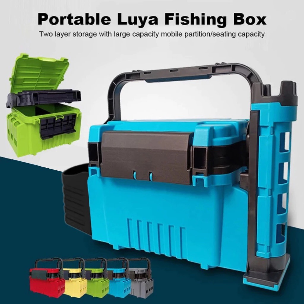 Fishing Tackle Box Mancing Set Fishing Storage Box large Seated Pole ...