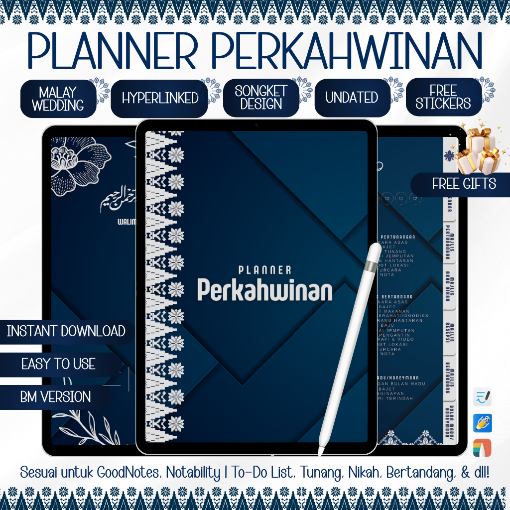 Planner Perkahwinan Wedding Planner Book Pdf Digital Checklist Kahwin ...