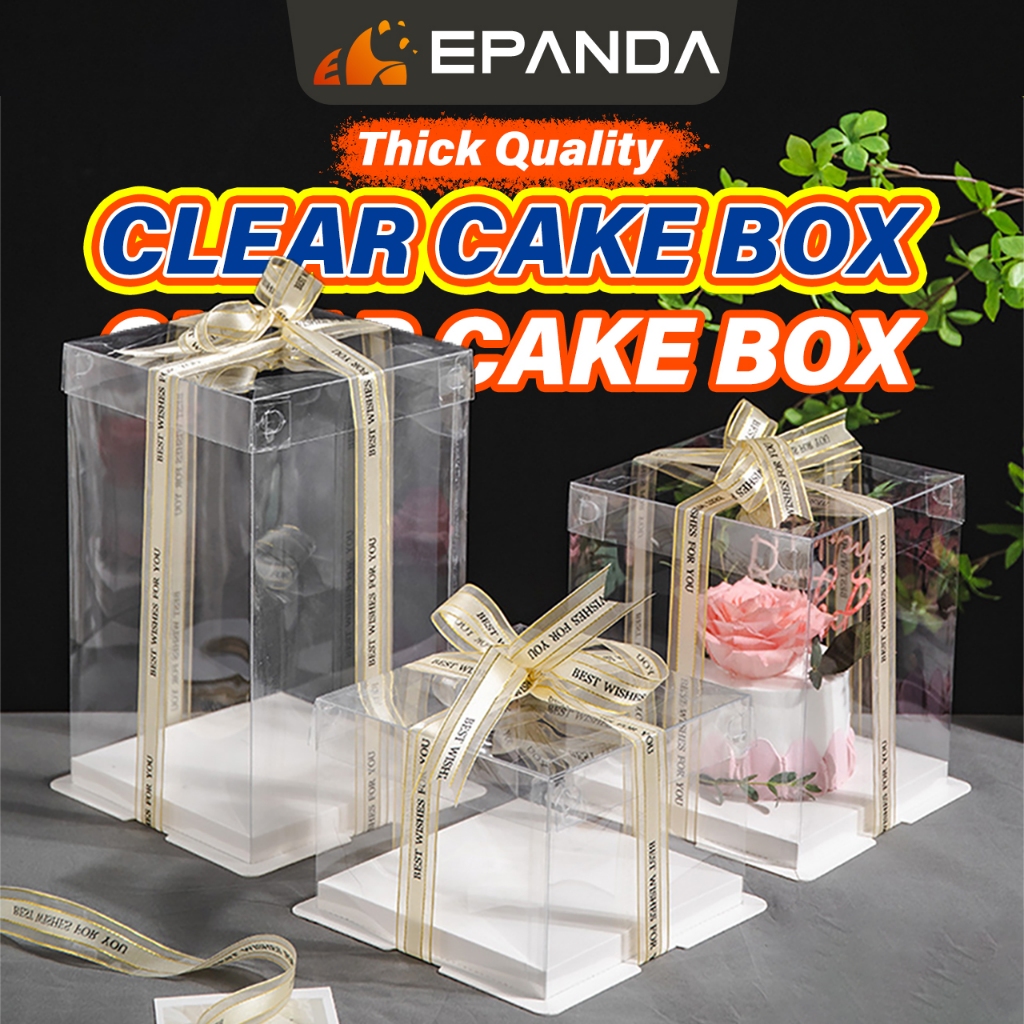 Transparent Cake Box Gift Box Packaging Kotak Kek Clear Hantaran Hadiah ...