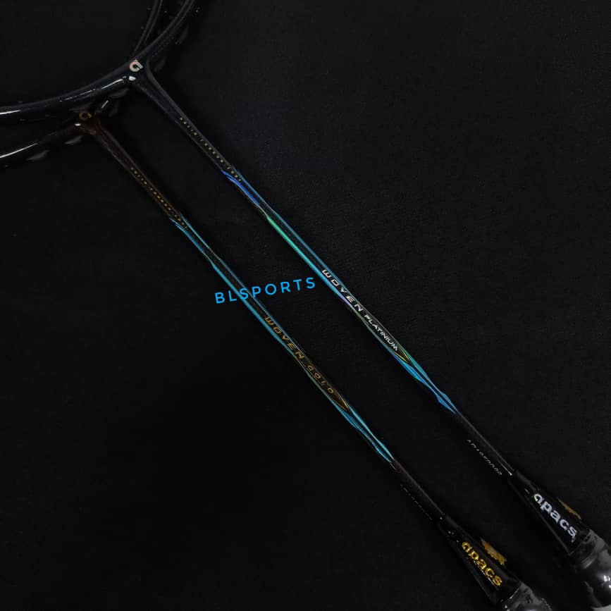 APACS Badminton Racket WOVEN Series GOLD/PLATINUM ( 35LBS ) 6.8mm SLIM ...
