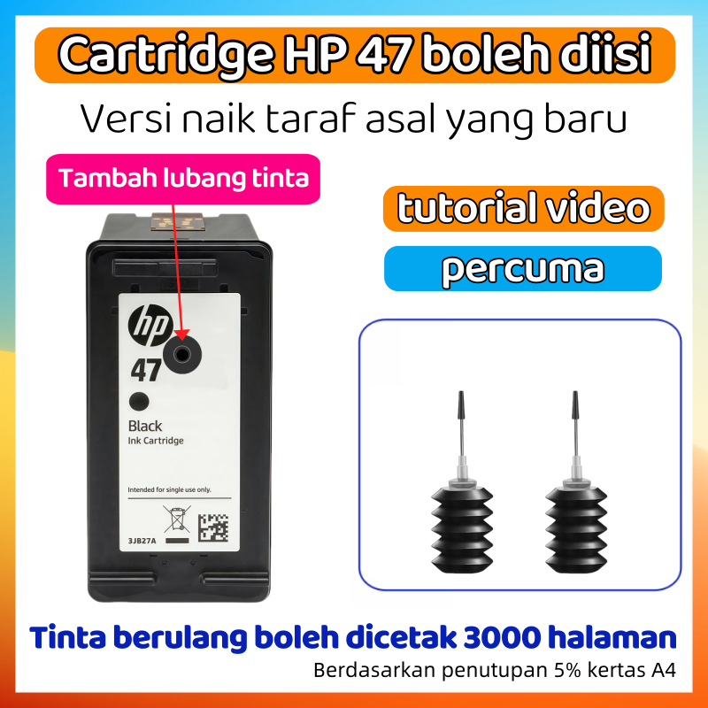 HP 47 Original Ink Cartridge Refillable ink HP 4826 4825 4828 4829 4877 ...