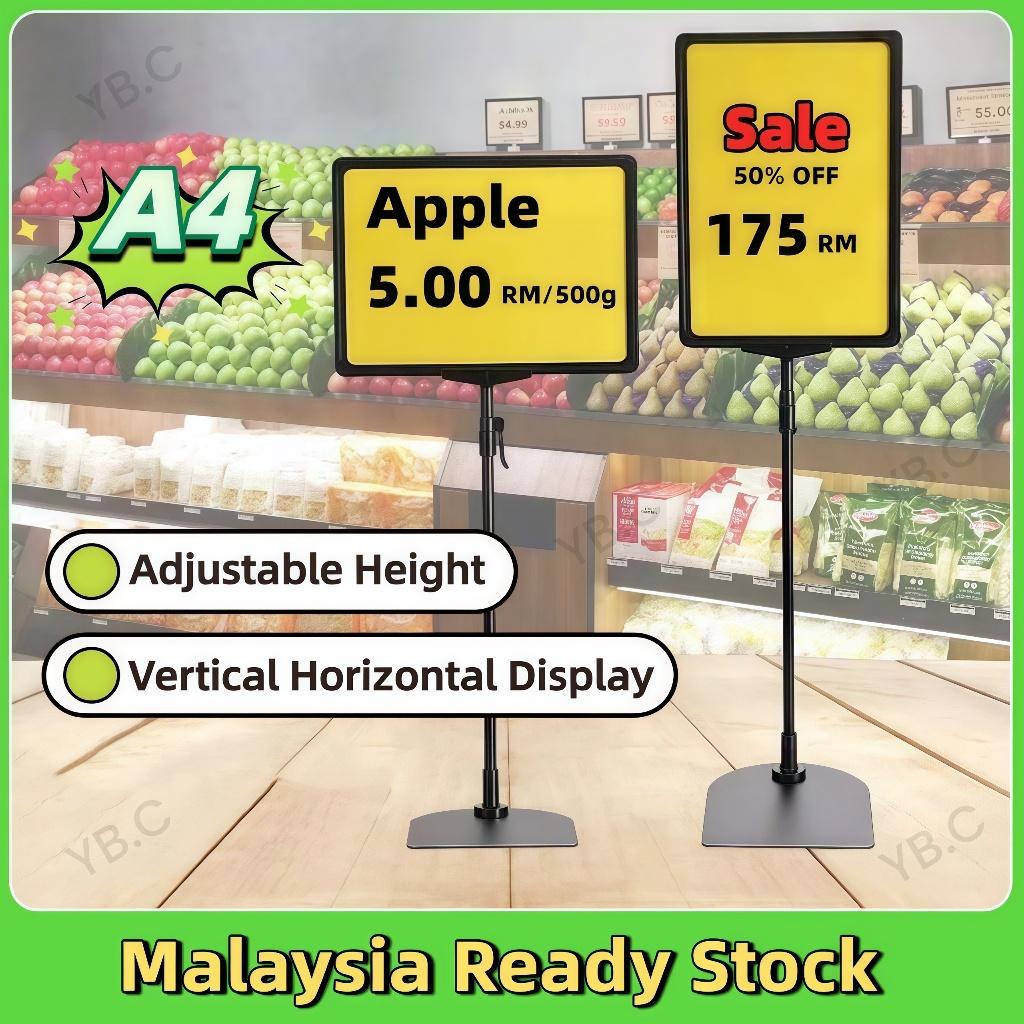 A4 Table Top Frame Price Stand Pop Metal Stand Snap Frame Poster ...