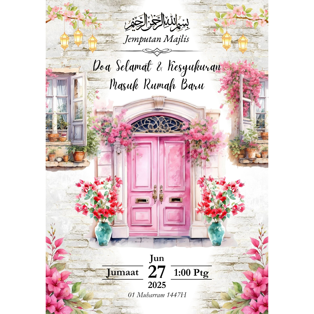Undangan Digital Majlis Kesyukuran & Doa Selamat Masuk Rumah Baru Theme ...