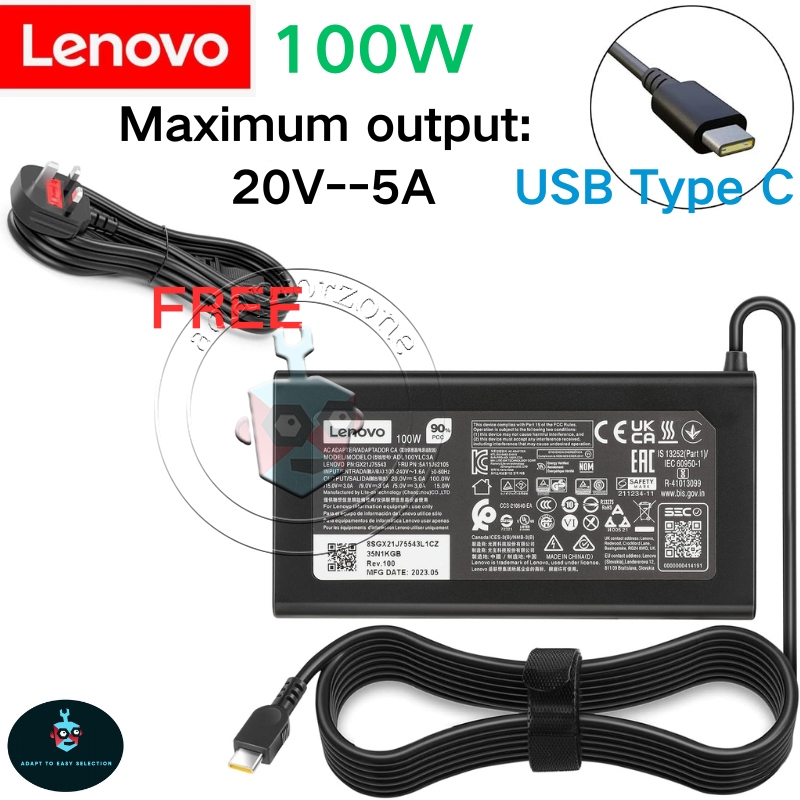 Lenovo 100W Laptop Charger for ThinkBook G3/13x/14G5/14G6 ThinkPad ...