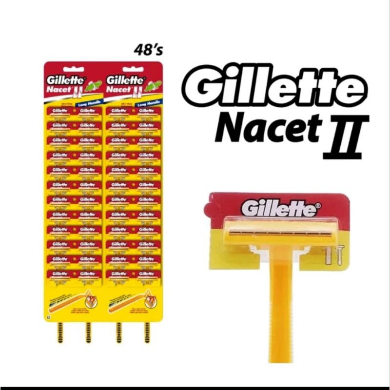 NEW Gillte Nacet II Disposable Razor Long Lasting Blade Pisau Cukur ...