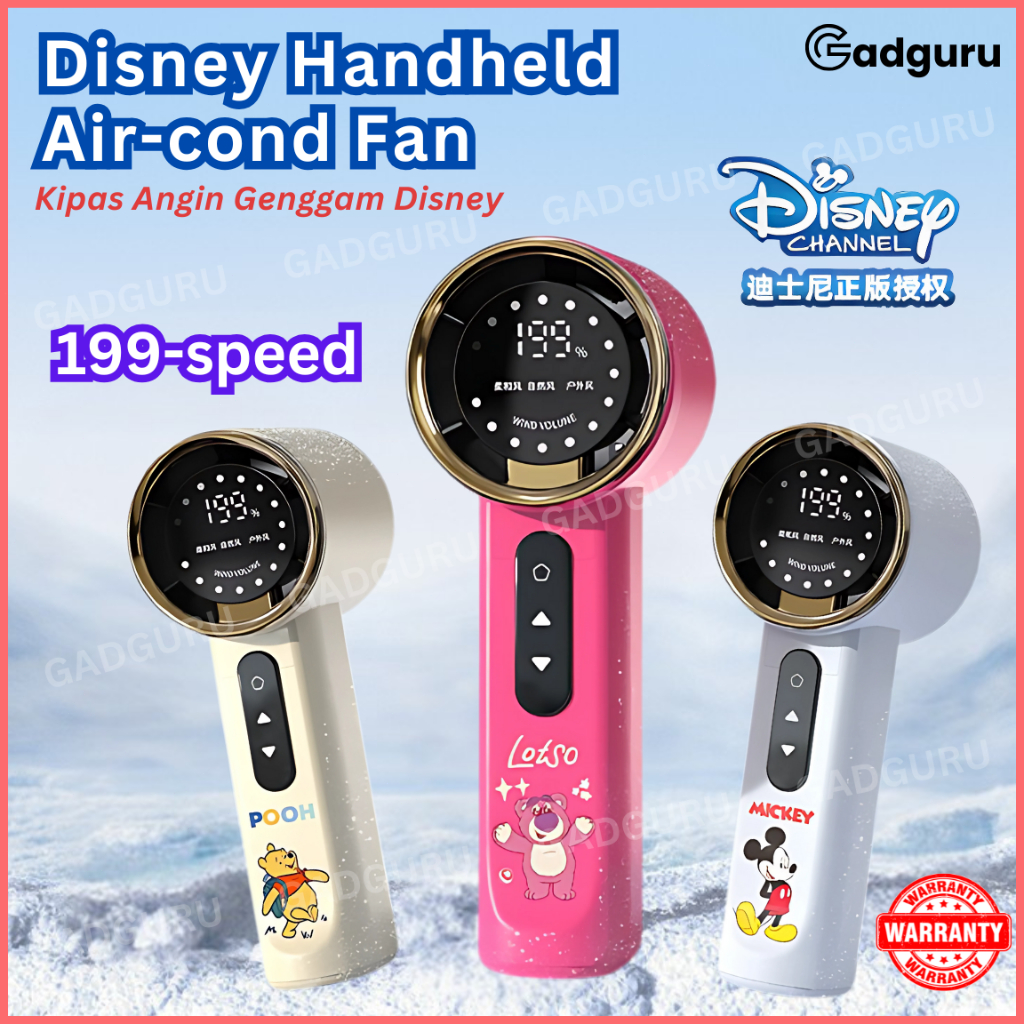 Disney H07 Mini Handheld Fan with 199 High Speed LED Digital Display ...