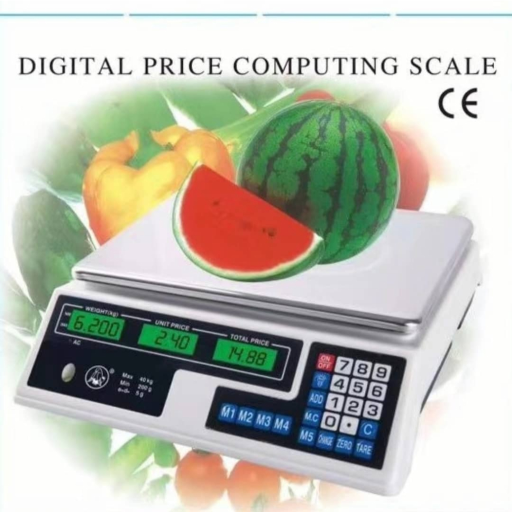 40 KG Electronic Digital Price Computing Counting Weighing Scale with 2 side Display/Skala ...
