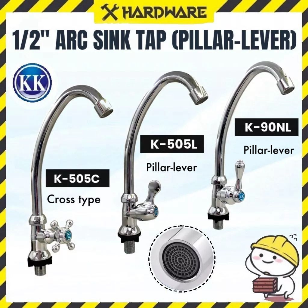 1/2" Arc Sink Tap (Pillar-lever) Sink Tap/Sink wall tap/Kepala Pili ...