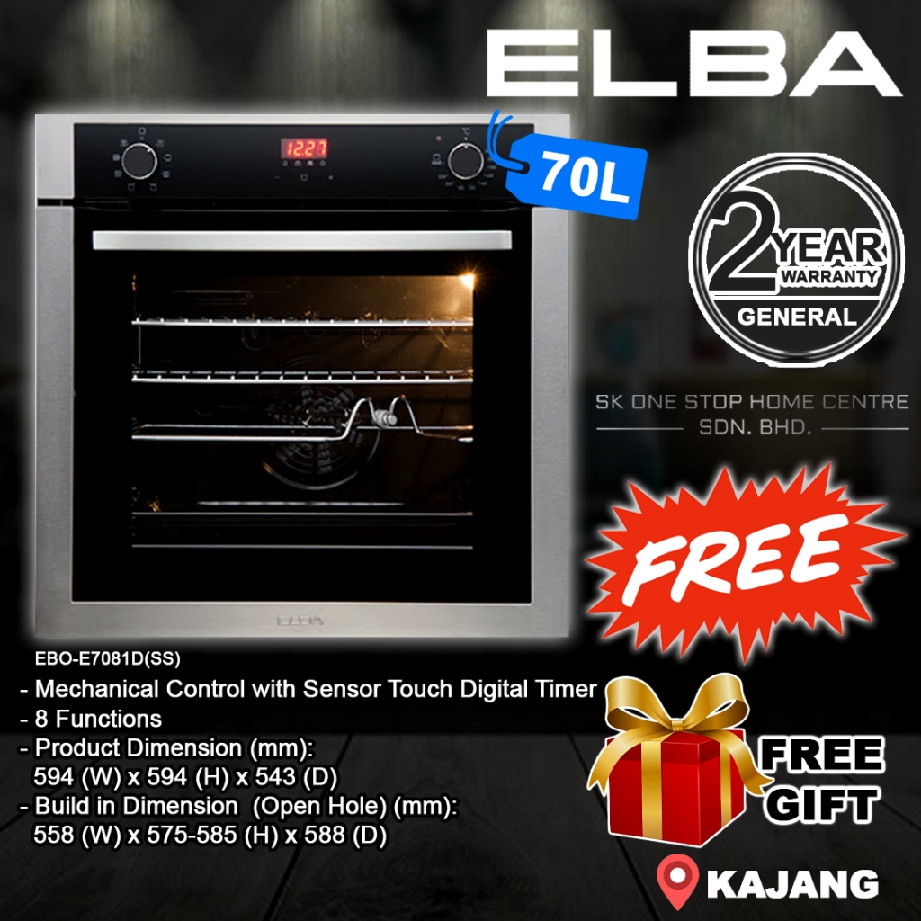 (AUTHORISED DEALER) ELBA Built In Oven 67L/70L (STAINLESS STEEL) EBO ...
