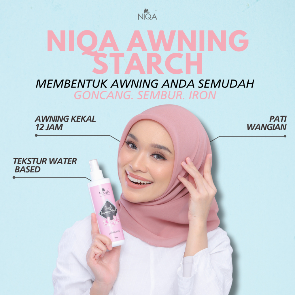 (Niqa HQ) [READY STOCK]🧴 STARCH TUDUNG NIQA | 🧴 SPRAY TUDUNG AWNING ...