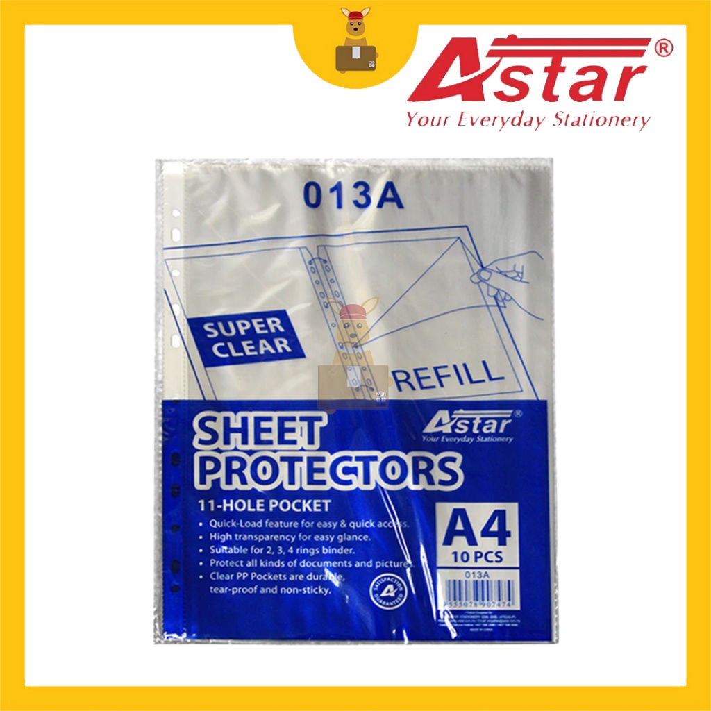 ASTAR A4 Sheet Protectors Refill Pocket 11 Holes Pocket (10PCS ...