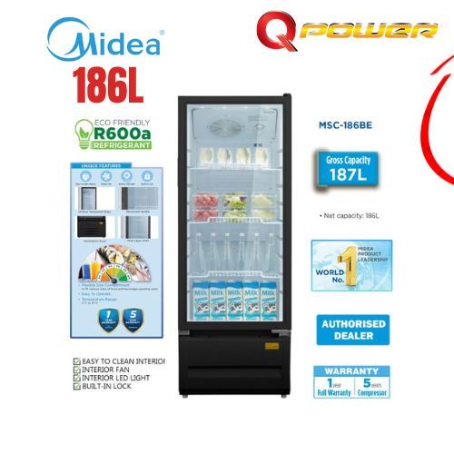 Midea Showcase Cooler - Upright Chiller (186L) MDRZ262FGG30 ...