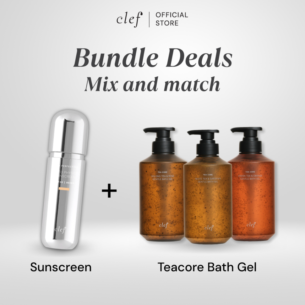 [MIX & MATCH] CLEF Skin Perfecting Tinted Physical Sunscreen 50ml + Tea ...
