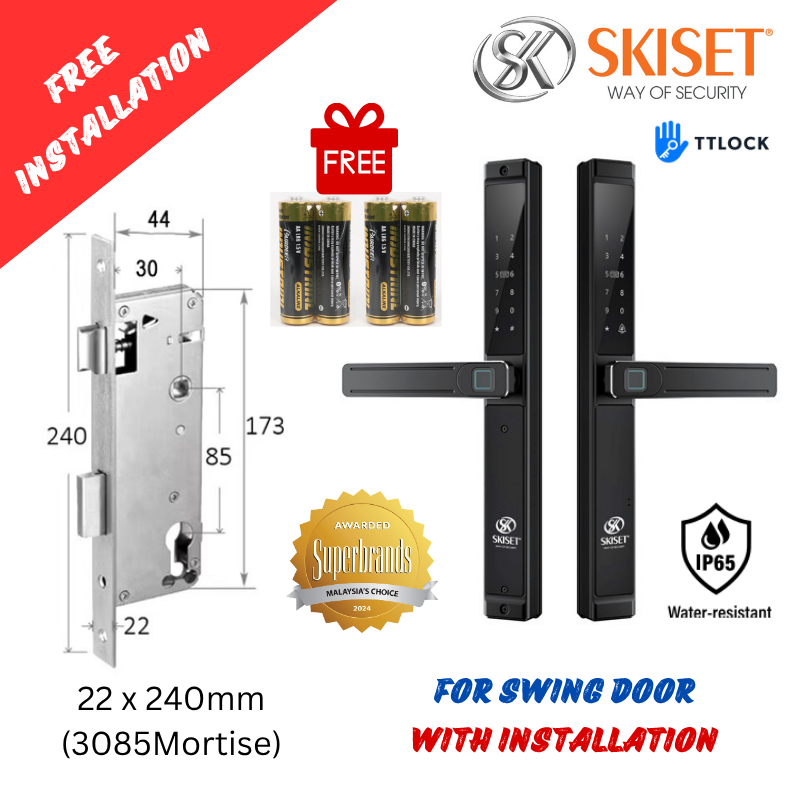 SKISET Grill Door Digital Smart Lock Malaysia Waterproof Dual Systems ...