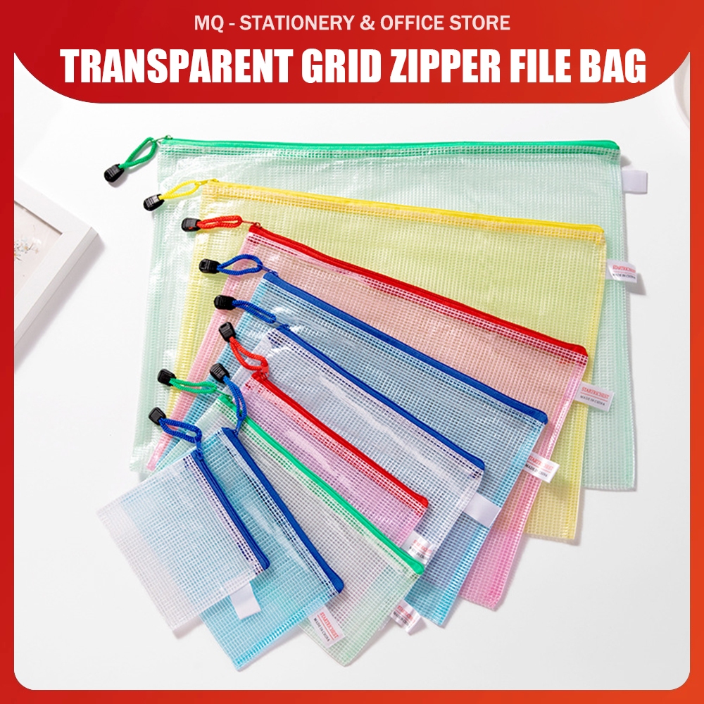 A3,A4,A5,A6,B4,B5 Mesh Zipper Bag Zipper File Organizer PVC Zipper Bag ...