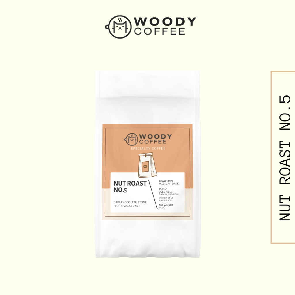 Woody Coffee Nut Roast No.5 | Specialty Arabica Coffee Bean Kopi Biji ...