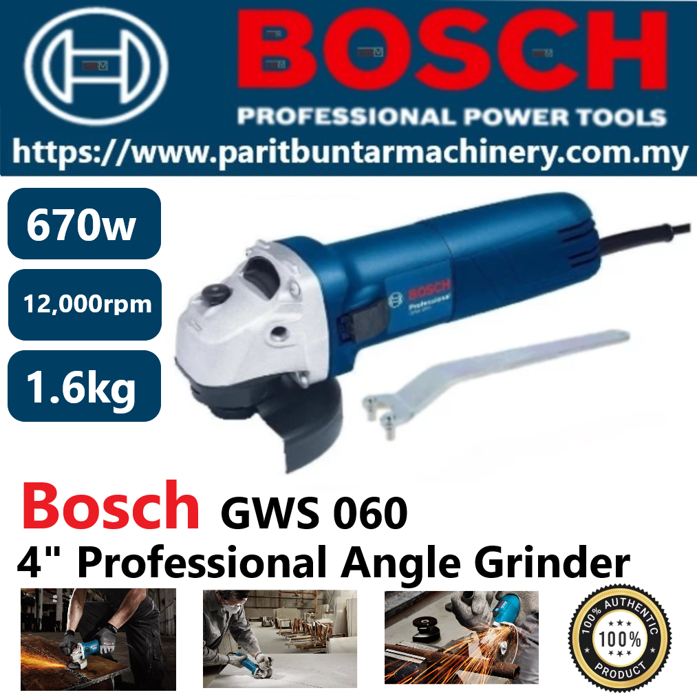 BOSCH 4" Inch Angle Grinder 670W GWS060 Cutting Grinding Polishing ...