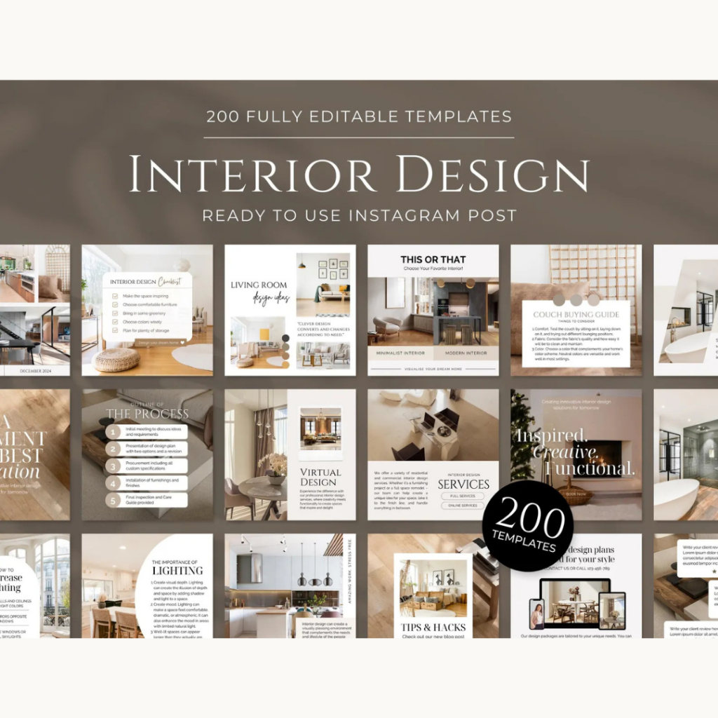 200 Interior Design Instagram Template IG Hiasan Dalaman Canva Social ...