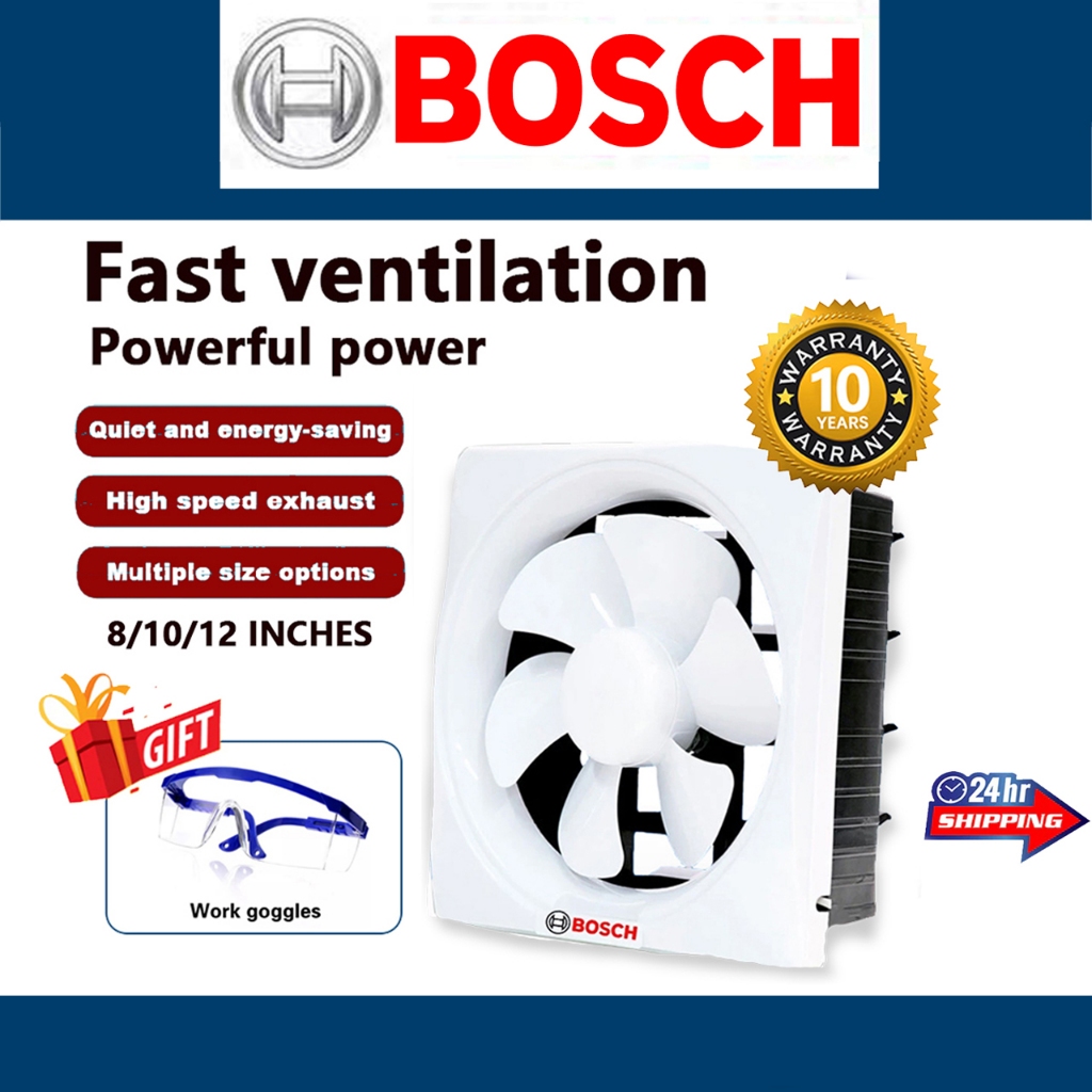 Bosch wall mounted exhaust fan powerful silent 8 inch / 10 inch / 12 ...