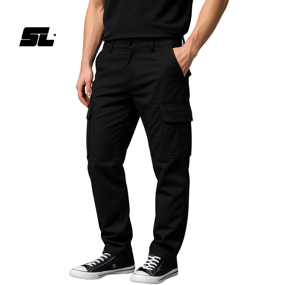 Studiolands Seluar Cargo 6 Poket Lelaki Regular Fit Saiz 28-40 Hitam ...