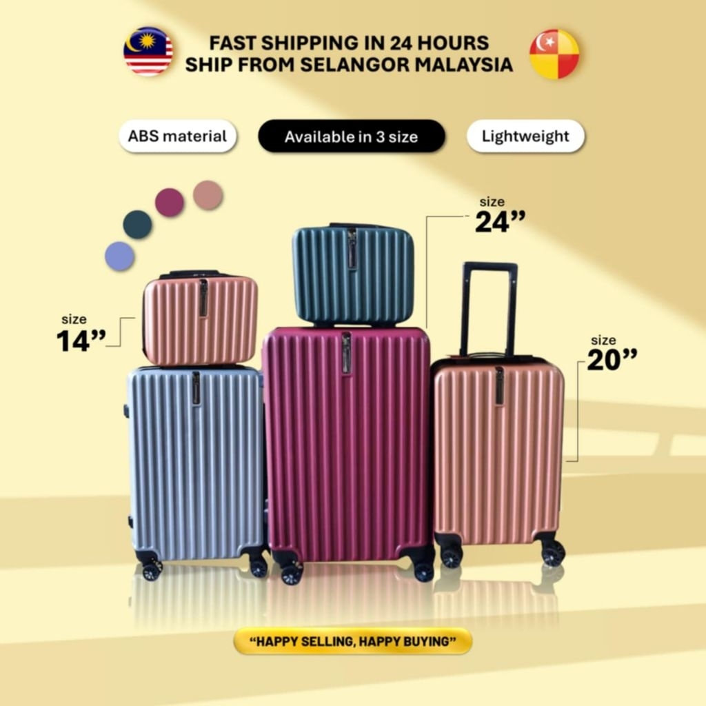 14inch 18inch 20inch 22inch 24inch 26inch Travel Luggage Bag Beg Bagasi ...