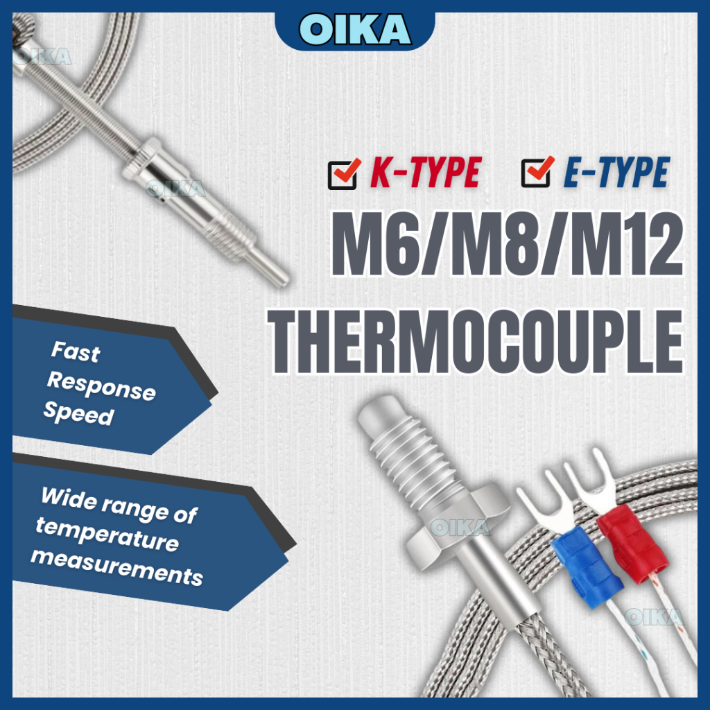[READY STOCK] 1PC Thermocouple Temperature Sensor K-Type E-Type M6 M8 ...