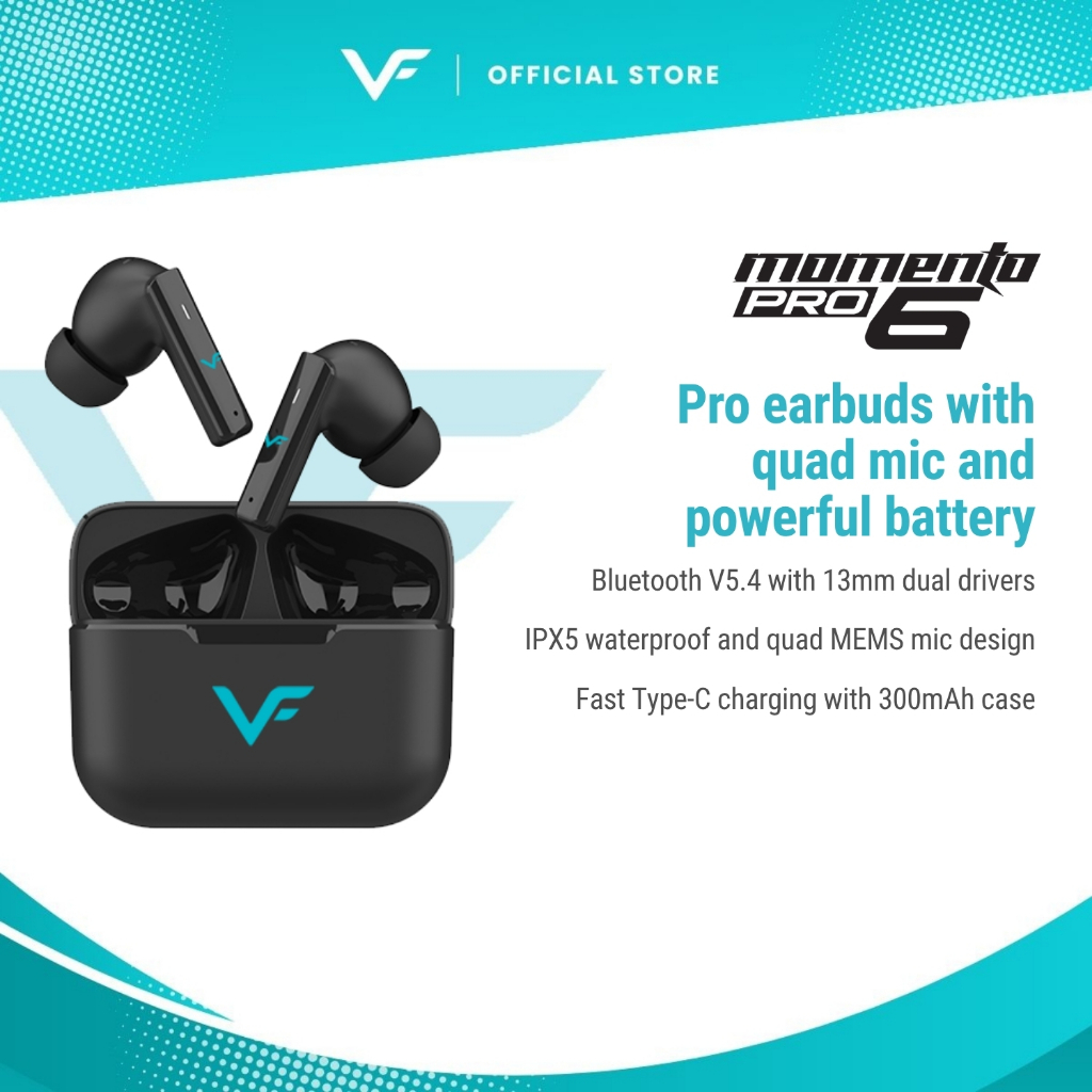 Vinnfier VF Momento Pro 6 Bluetooth ANC ENC TWS Wireless Bluetooth ...