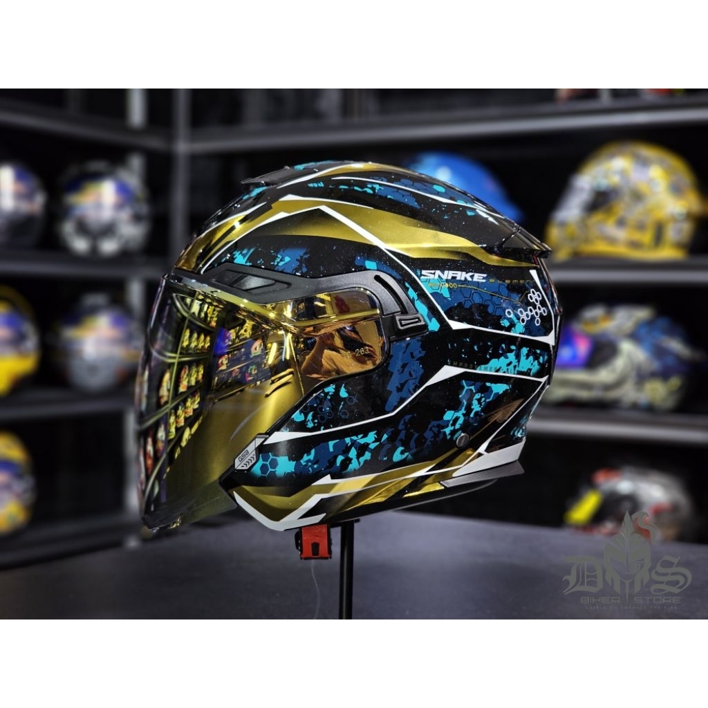 Original GSB G-263 Snake Blue Open Face Helmet | Shopee Malaysia