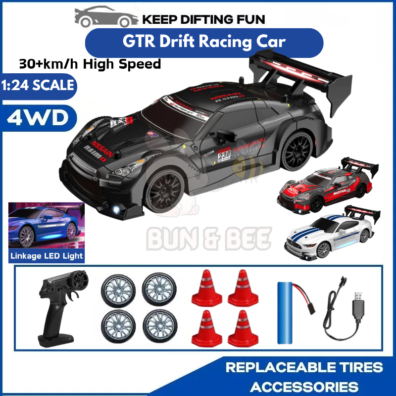Kereta Control Drift 2.4GHz 1:24 Scale 4WD Remote Control Car RC Drift ...