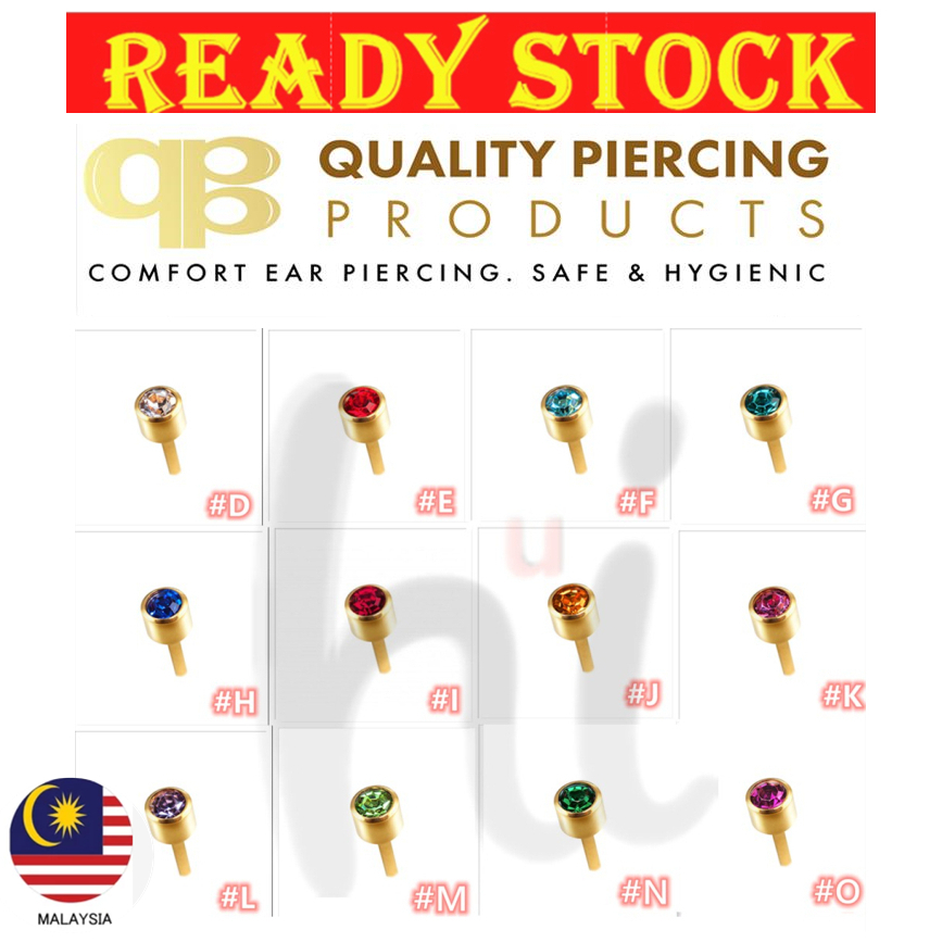 Q-1🇲🇾 American Gold Anti Allergic QPP Stainless Steel Earring Ear stud ...