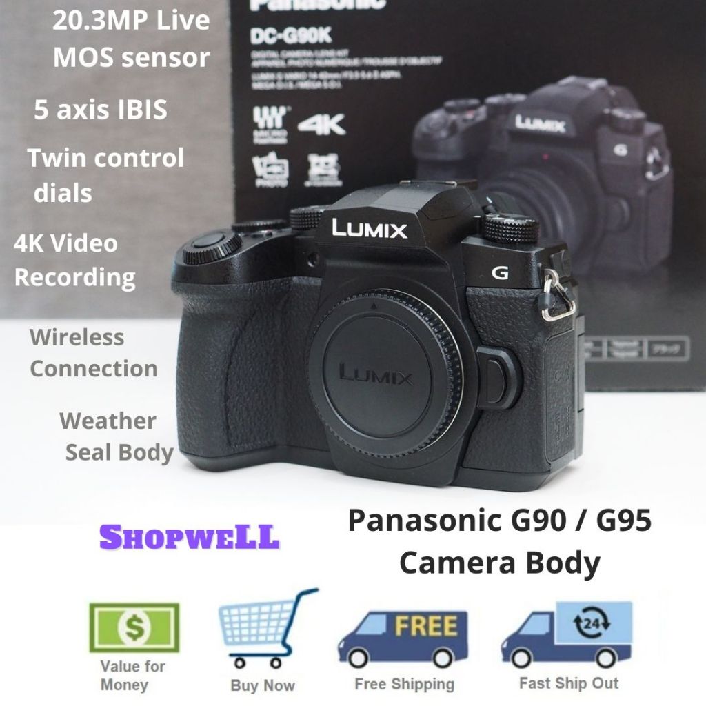 Panasonic Lumix G90 G95 Camera Body Mirrorless Kamera Micro Four Thirds Used Set | Shopee Malaysia