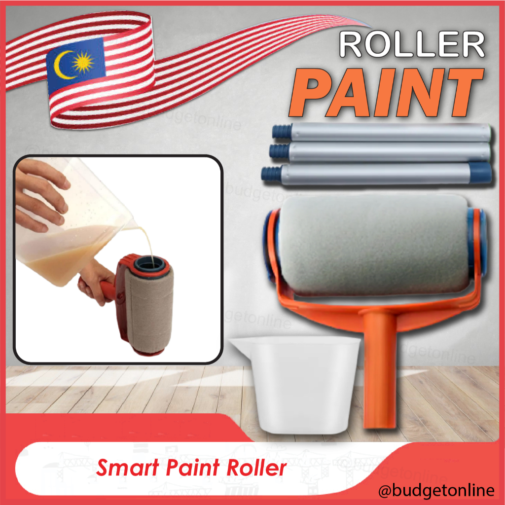 5 IN 1 DIY Refillable Paint Roller Set Tool Non Drip Magic Paint Roller ...