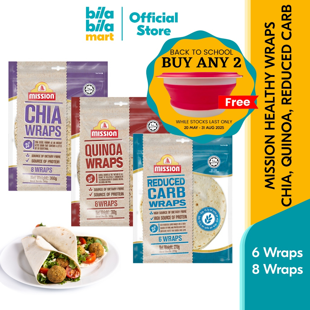 Mission Healthy Wraps Range (Chia, Quinoa, Reduced Carb) Mission ...