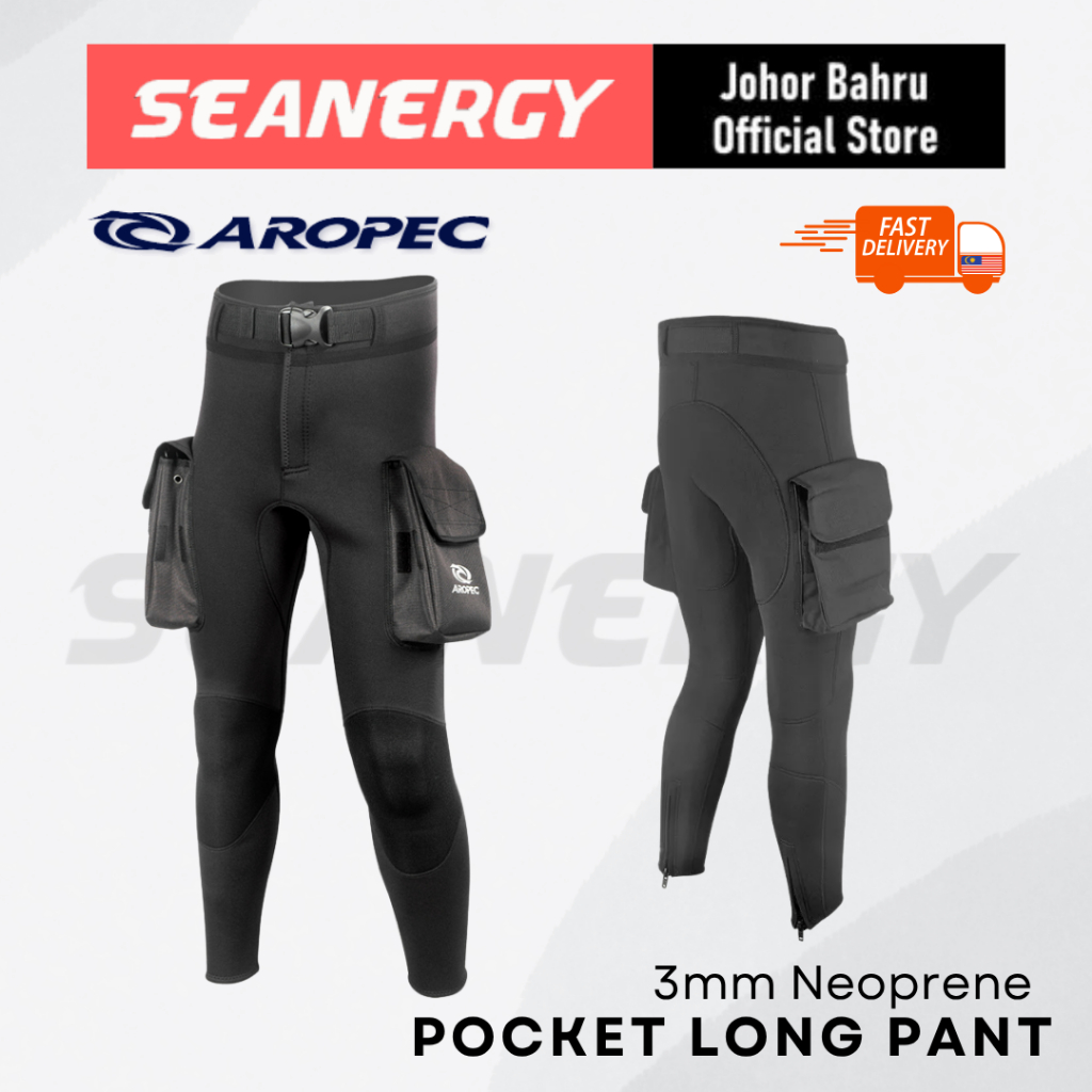 AROPEC Pocket Pant Men Long Wetsuit Cargo Pant Diving 3mm Neoprene for ...