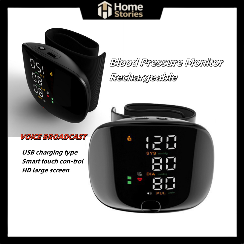 Rechargeable Wrist Blood LCD Screen Pressure Monitor High BP Blood ...