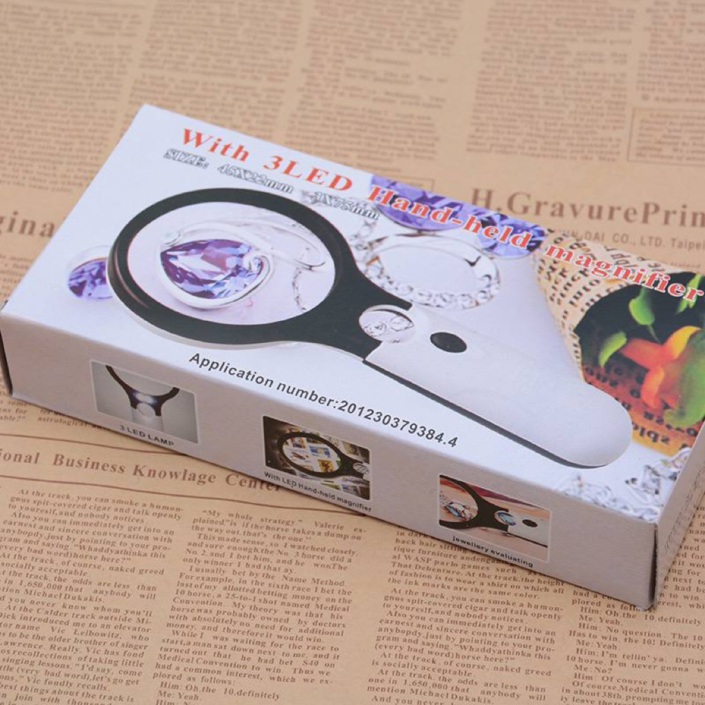 Premium 2in1 Magnifying Glass 45X Magnifier With 3 LED Lights For ...
