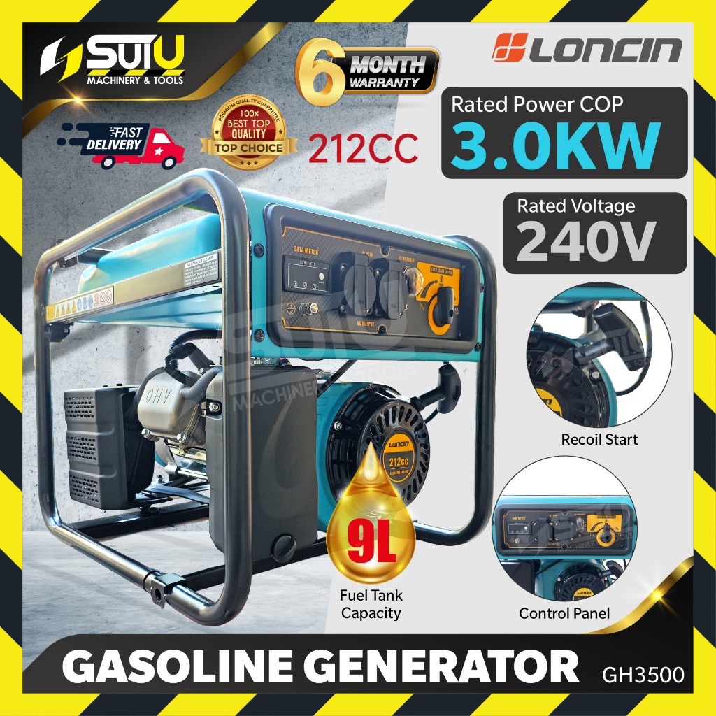 LONCIN GH3500 212CC Gasoline Generator / Penjana 3.5kW | Shopee Malaysia
