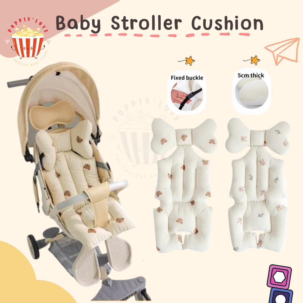 Baby Stroller Cushion Pad Thicken Cotton Seat Breathable for Car Cart ...