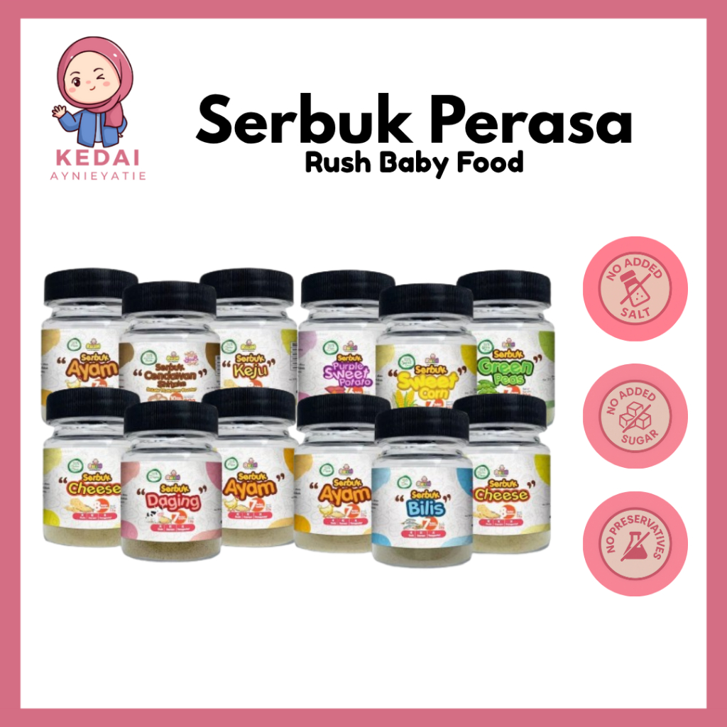 RUSH Baby Food Savory Powder Serbuk Perasa Bayi Tanpa Garam Gula Perasa ...