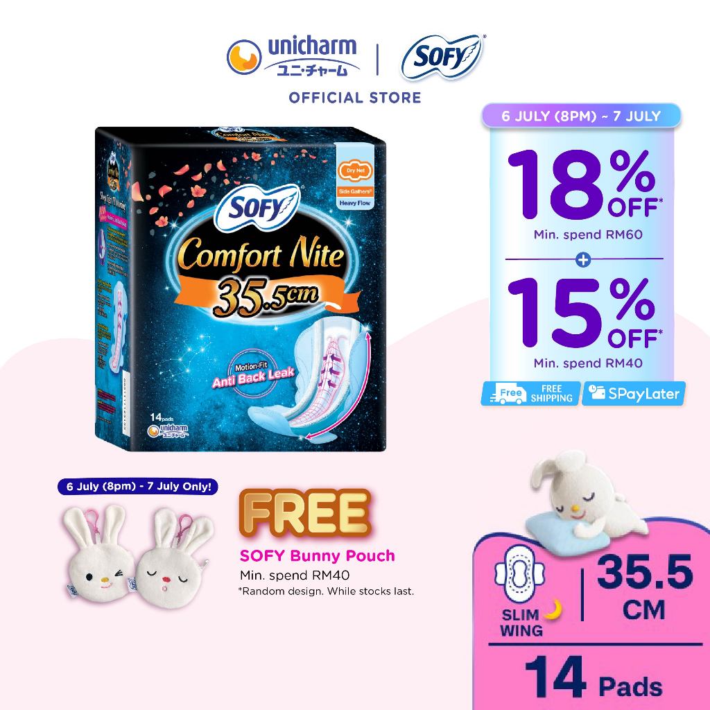 SOFY Side Gather Night Slim Wing 35.5cm x 14 Pcs | Shopee Malaysia