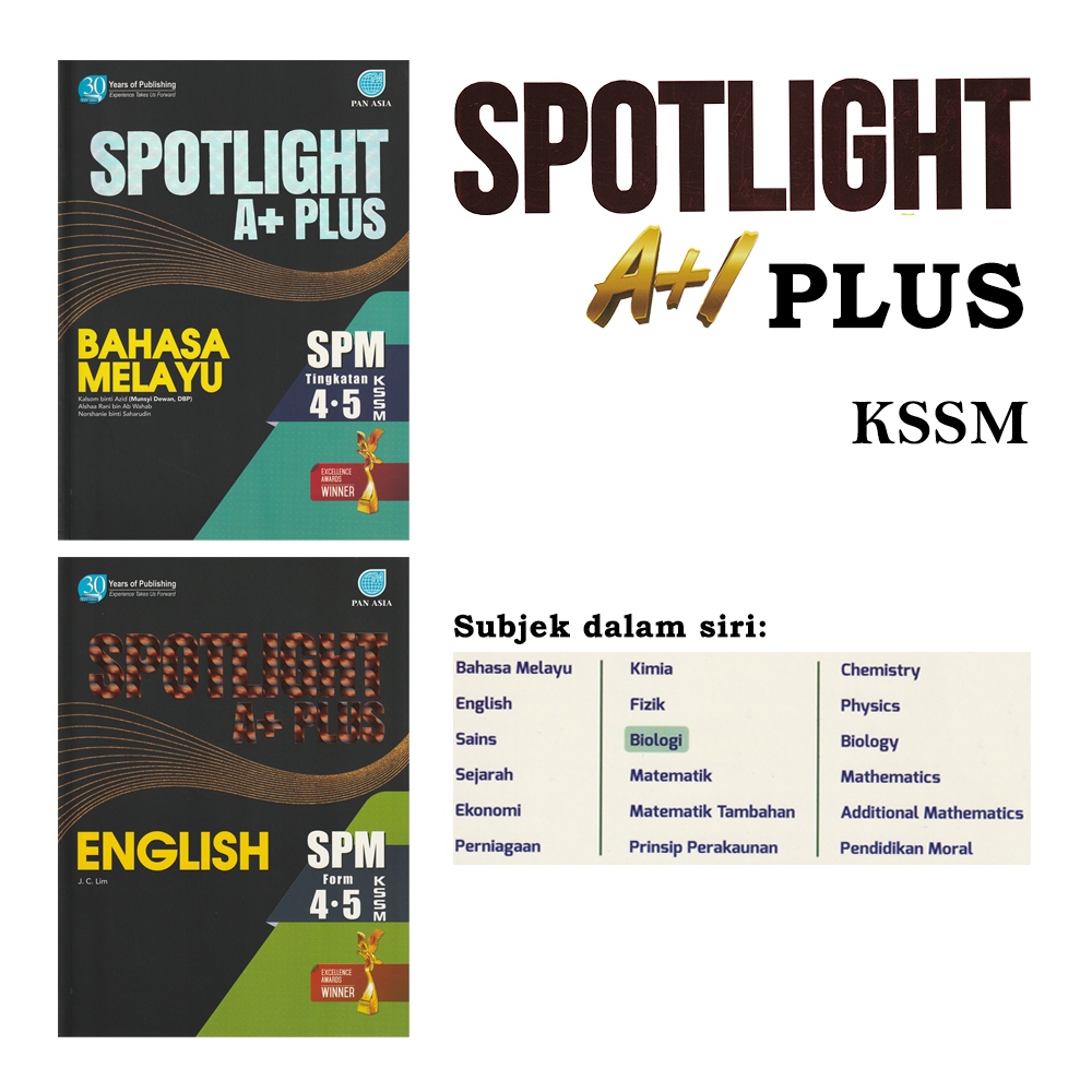 PAN ASIA | BUKU REFERENSI | KSSM - SPOTLIGHT A+1 PLUS SPM (TINGKATAN 4 • 5) (2025) | Shopee Malaysia