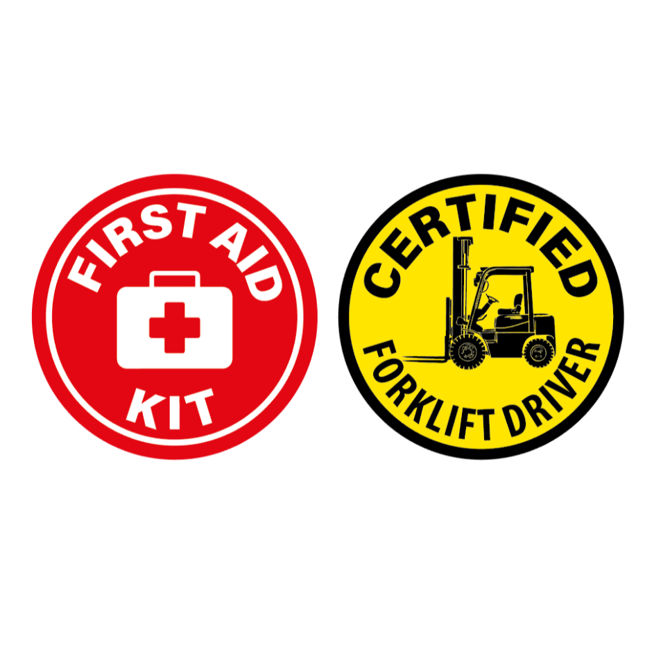 STICKER Helmet First Aid Kit / Forklift Driver ( GLOSS WHITE ...
