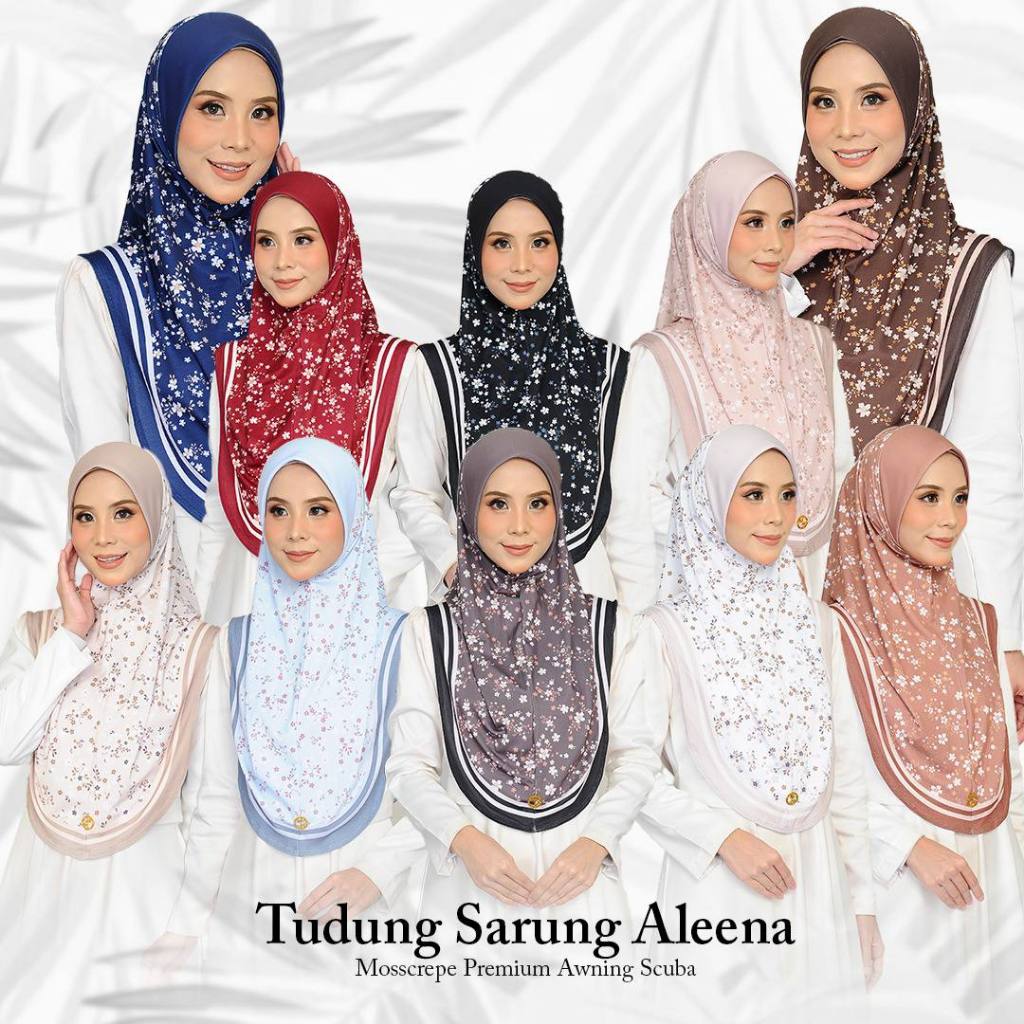 mariyam2020 TUDUNG SARUNG PRINTED ALEENA Awning Scuba Premium Mosscrepe ...