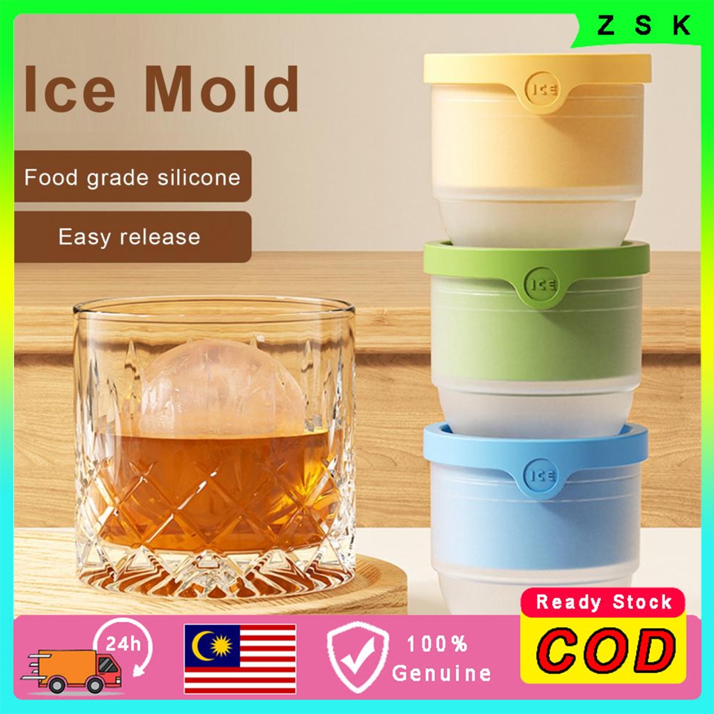 Acuan Ais Bulat Silikon Premium – Beku Cepat Ice Ball Maker Untuk ...