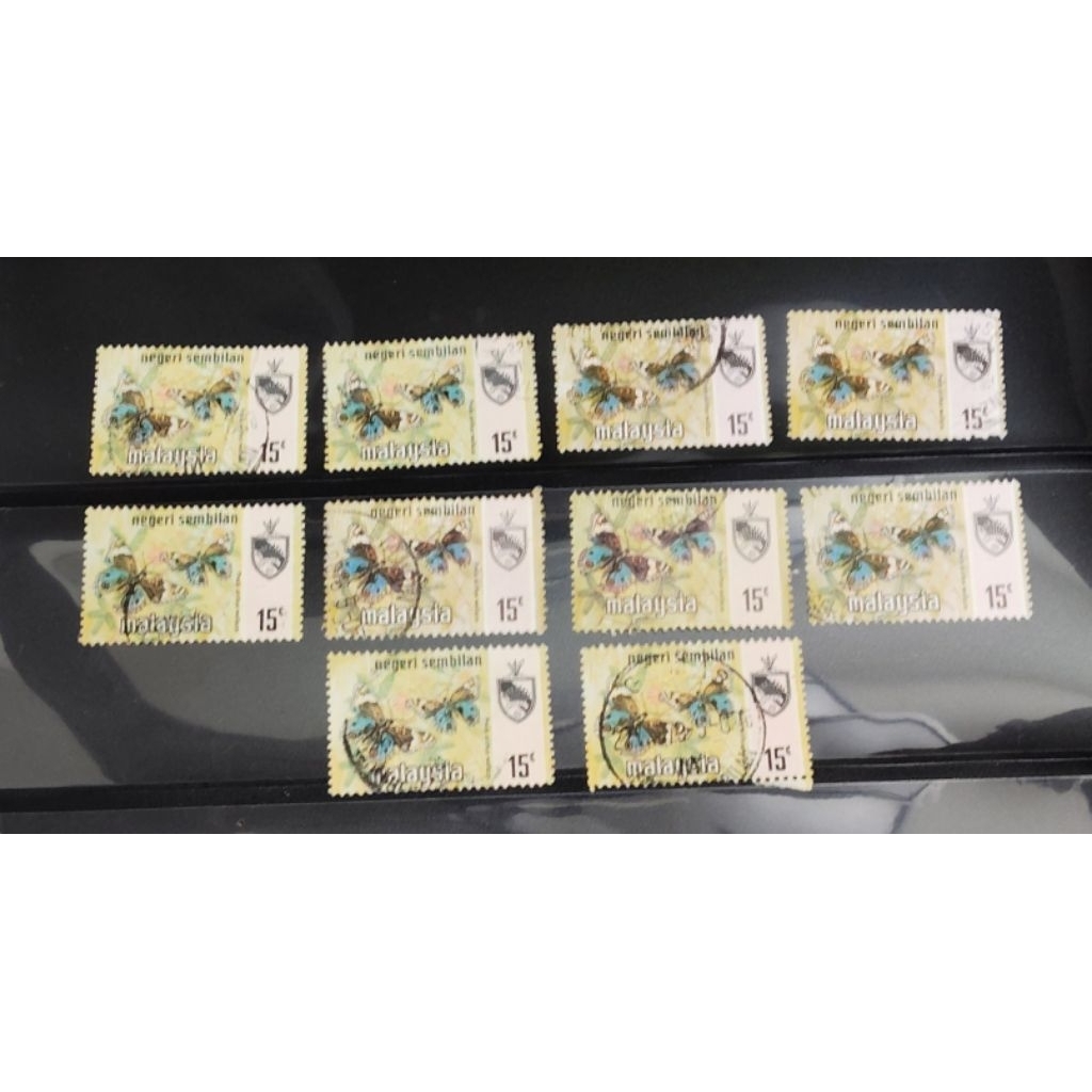 Setem Negeri Sembilan, Pahang & Selangor Malaysia 15¢ Siri Rama-rama ...