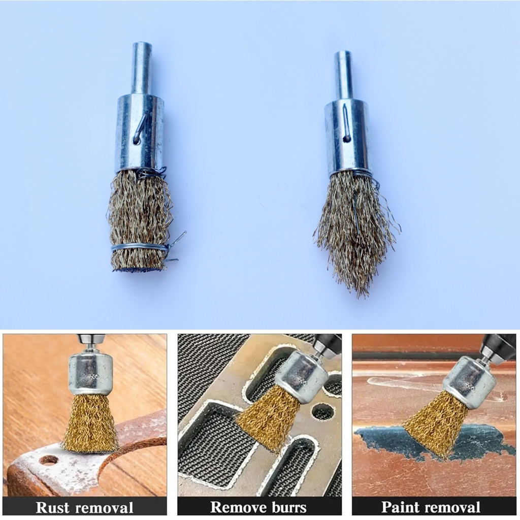 Wire Brush Brass Copper Wire Brush 16mm Flat or 25mm Sharp Type for ...