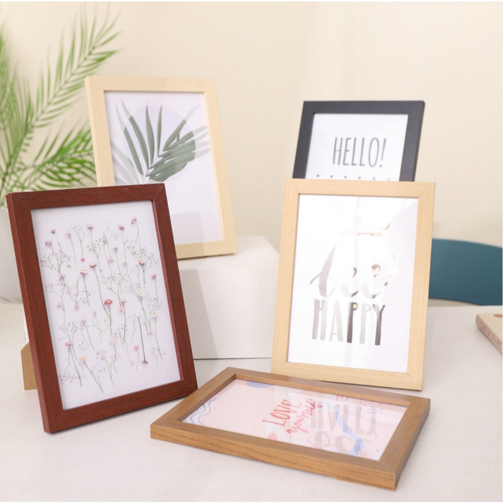 Simple Wooden Photo Frame Nordic Style 6/7R Desktop Photo Frame DIY ...