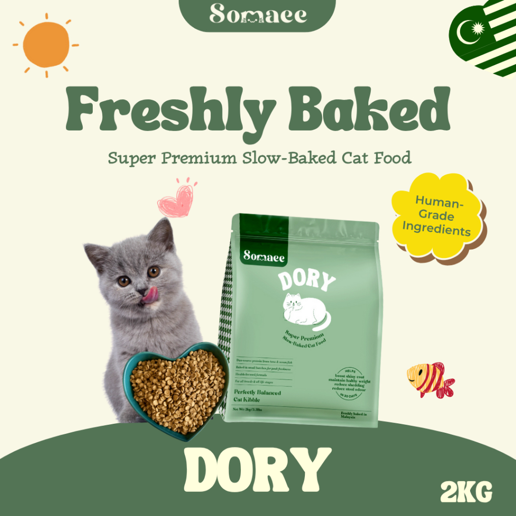 Somaee Dory Super Premium Natural Baked Cat Dry Food 低温烘培新鲜猫粮 (2kg ...