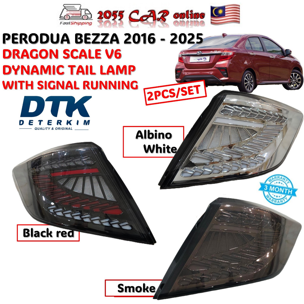 Perodua Bezza 2016 - 2025 Version 4 Dragon Scale Design Dynamic Tail ...