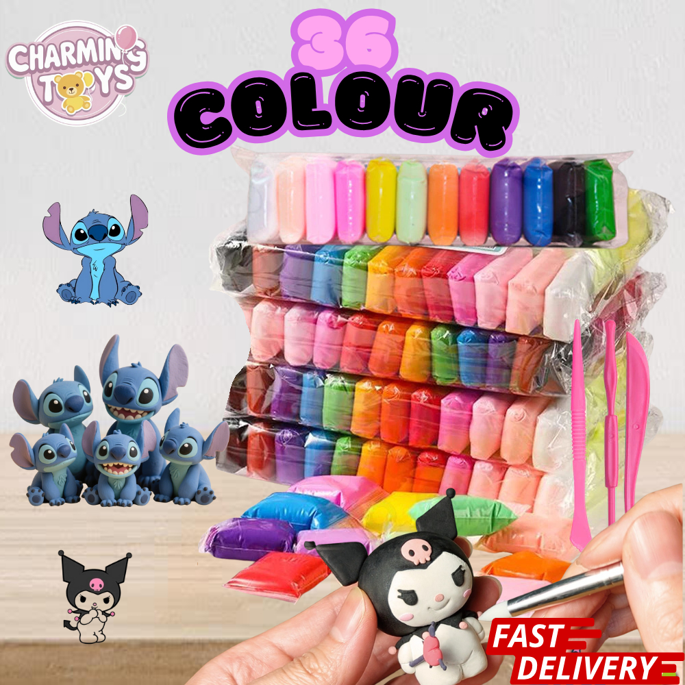 Charming toys 𝗦𝘂𝗽𝗲𝗿𝗟𝗶𝗴𝗵𝘁 𝗖𝗹𝗮𝘆 𝗦𝗲𝘁 12 /24 /36 Colors Non-Toxic ...
